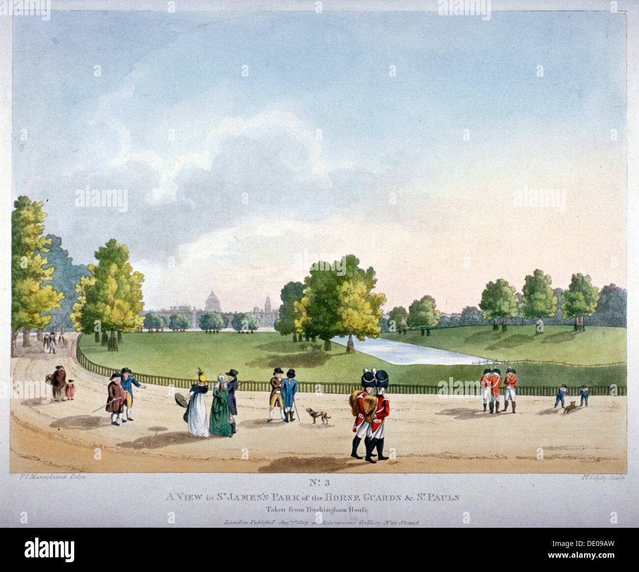 St James's Park, Westminster, London, 1809. Artist: Heinrich Schutz ...