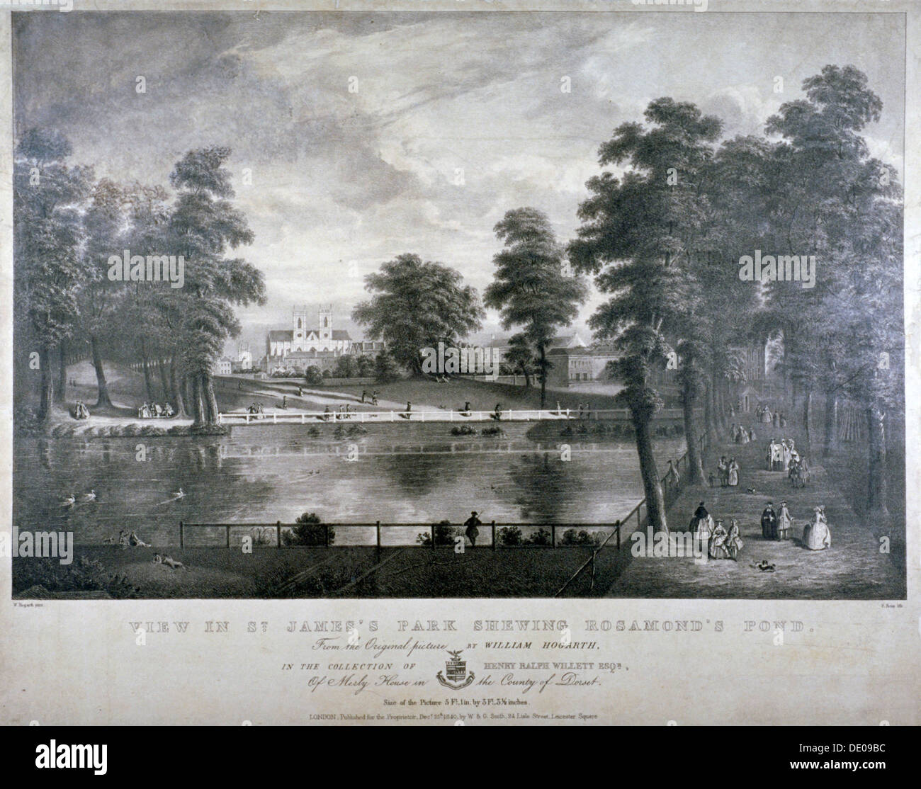 Rosamond's Pond, St James's Park, Westminster, London, 1840. Artist: F ...