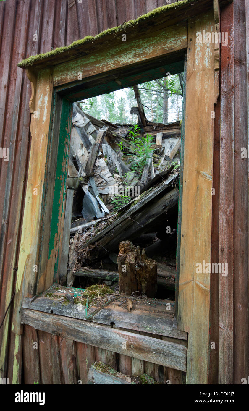 View to the interiors of a collapsed house , Finland Stock Photo - Alamy