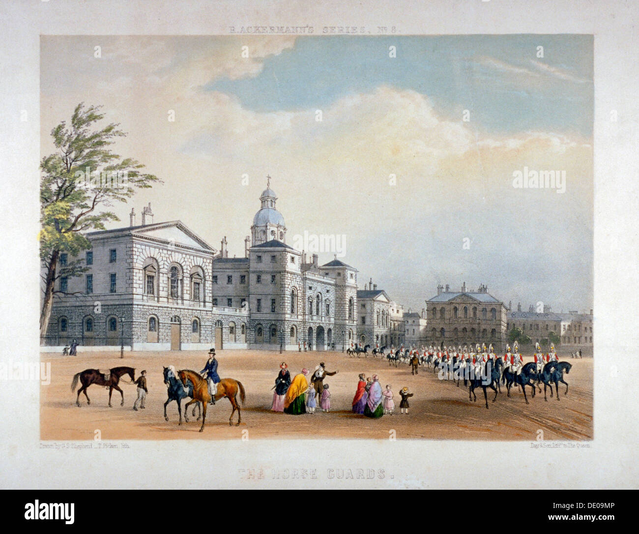 Horse Guards, Westminster, London, 1851. Artist: Thomas Picken Stock ...