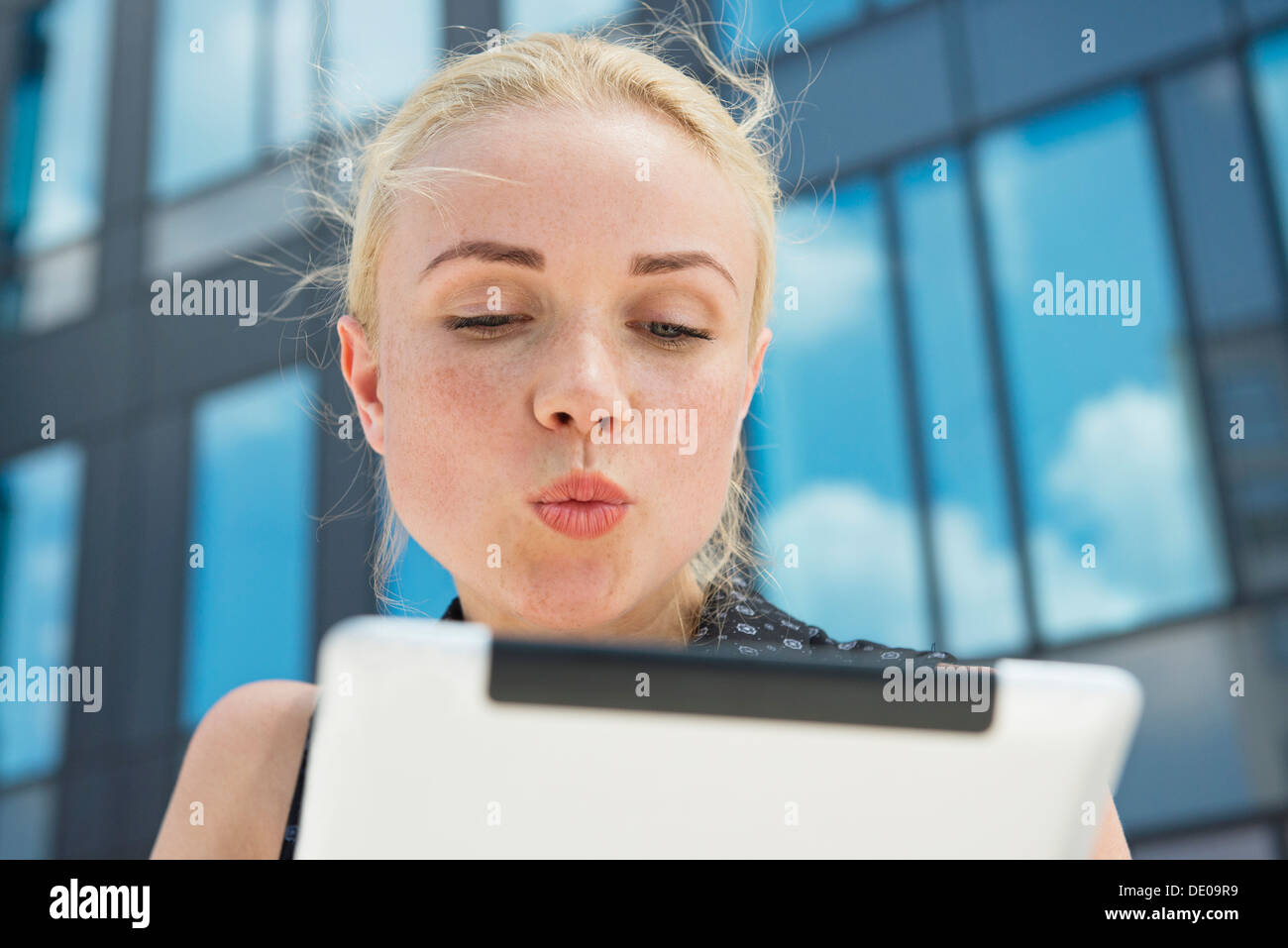 Puckered lips woman hi-res stock photography and images - Alamy