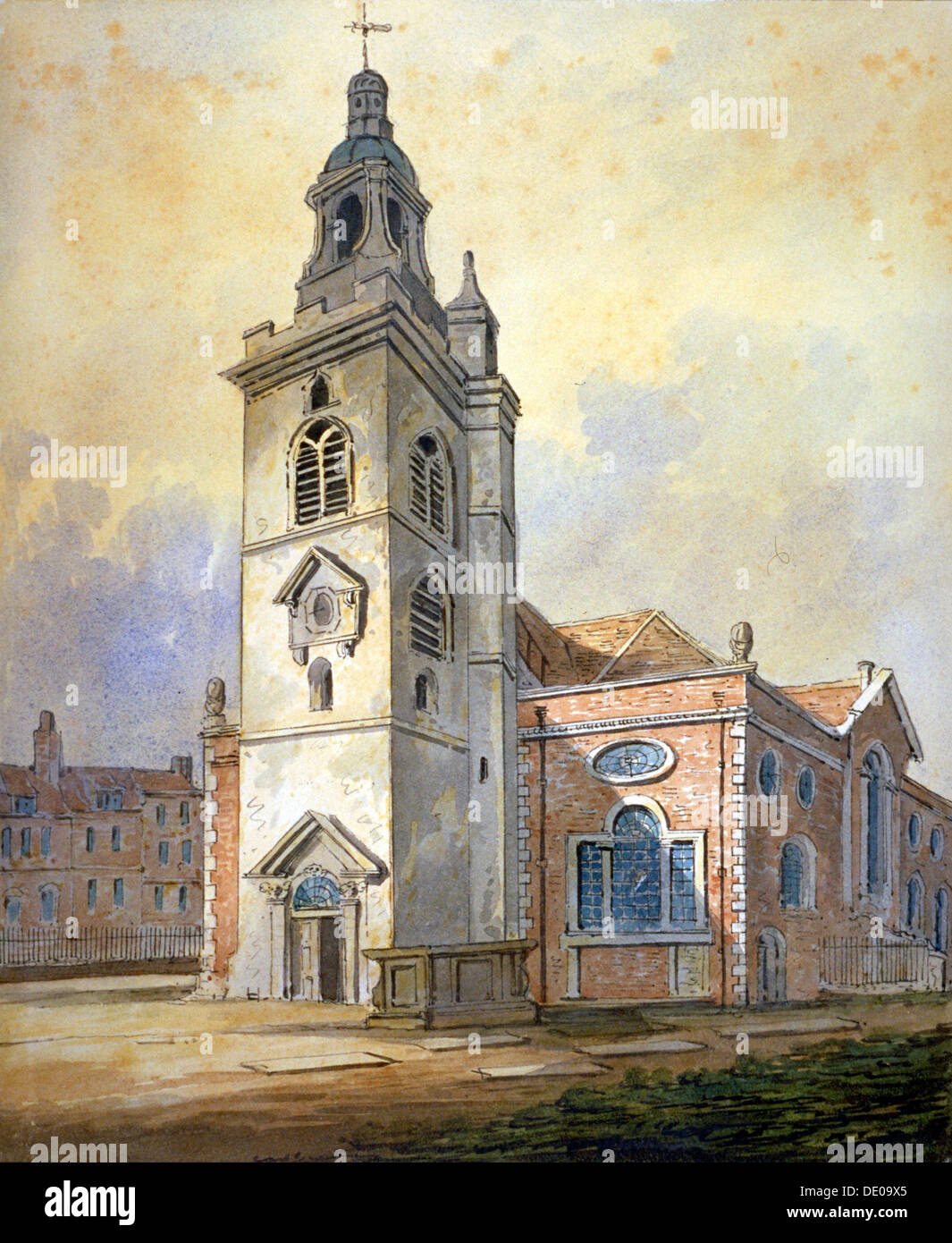 Church of St Mary, Whitechapel, London, c1815. Artist: William Pearson ...