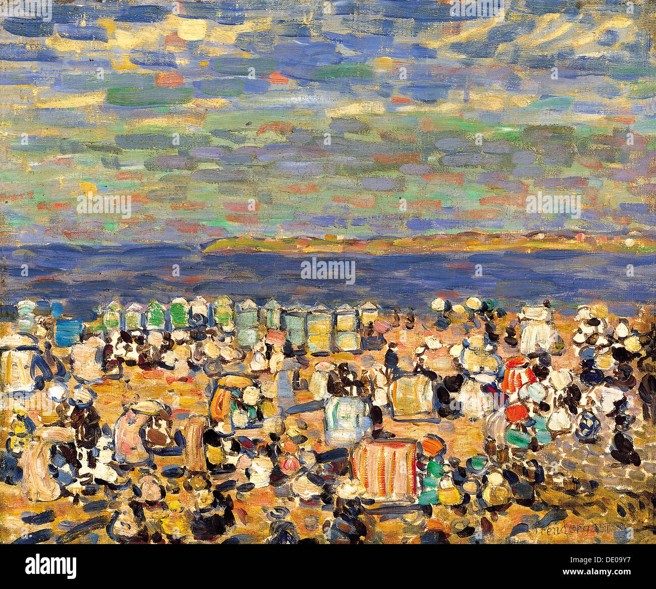 Beach at St. Malo, c. 1907. Artist: Prendergast, Maurice Brazil (1858 ...