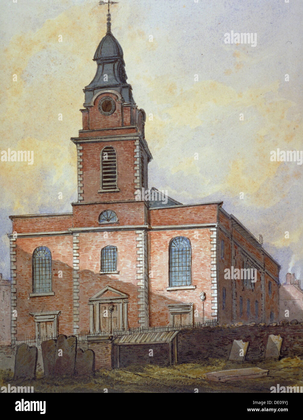 Church of St John-at-Wapping, London, c1815. Artist: William Pearson ...