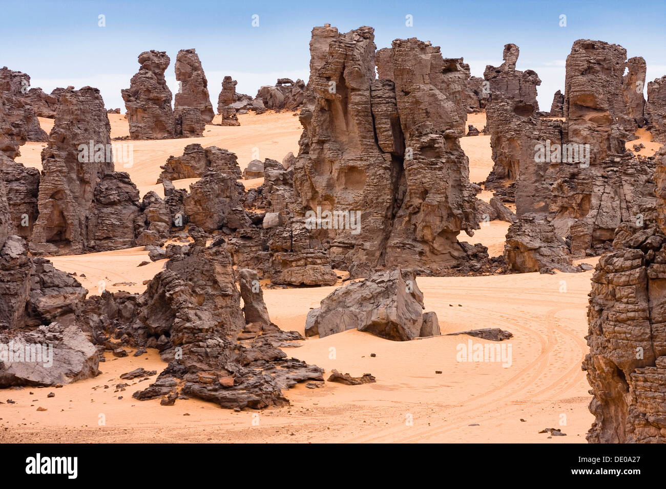 Stone desert, Tassili Maridet, Libyan Desert, Libya, Sahara, North ...