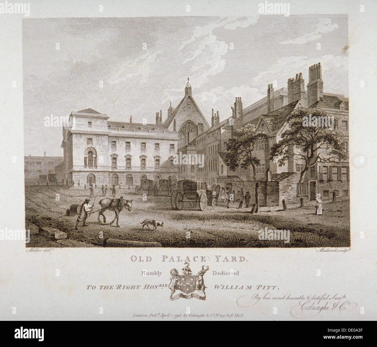 Old Palace Yard, Westminster, London, 1796. Artist: Thomas Medland ...