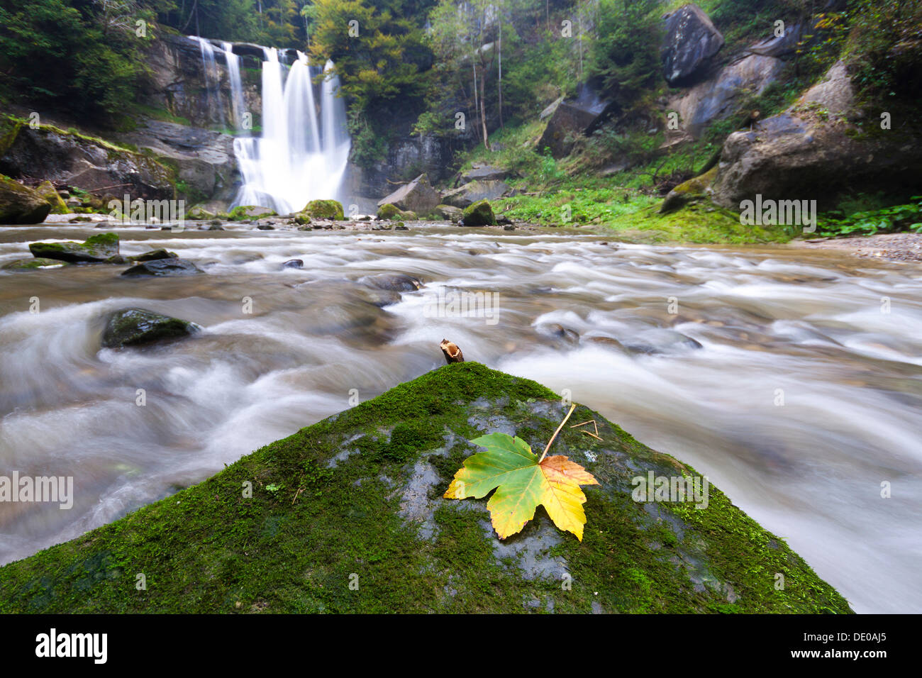 The Hoechfall waterfall at Teufen, Appenzell Ausserrhoden, Switzerland ...