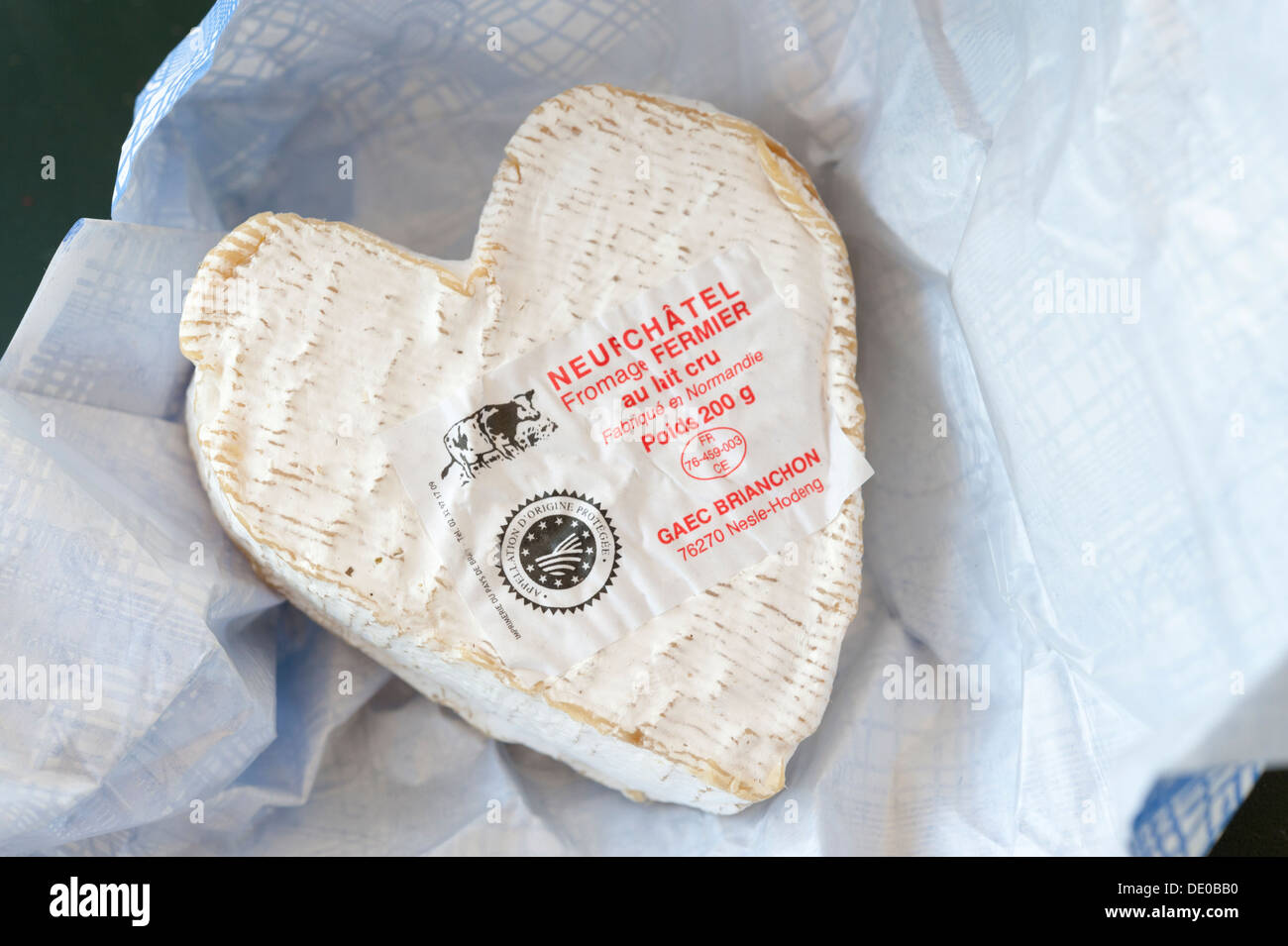 Neufchatel cheese from Normandy France Stock Photo - Alamy