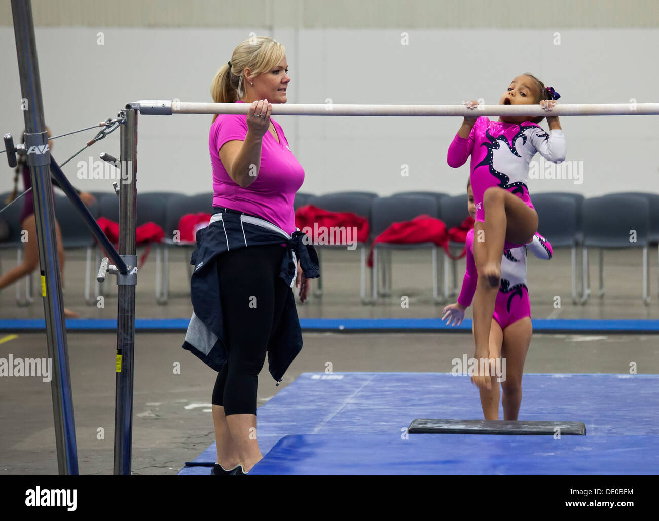 Gymnastics coach hi-res stock photography and images - Alamy