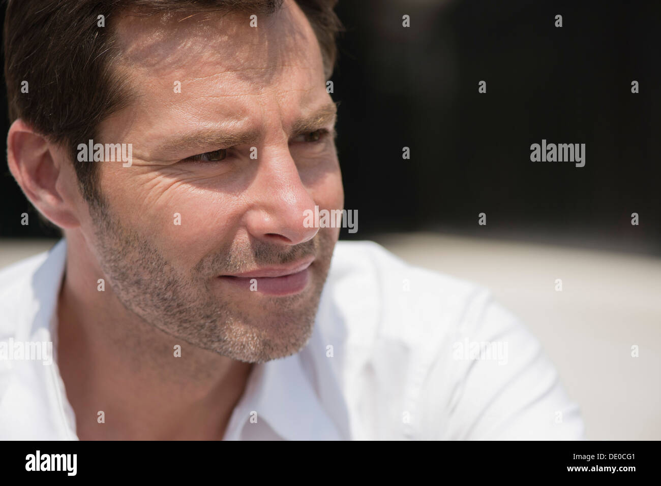 Mature man contemplating, portrait Stock Photo - Alamy