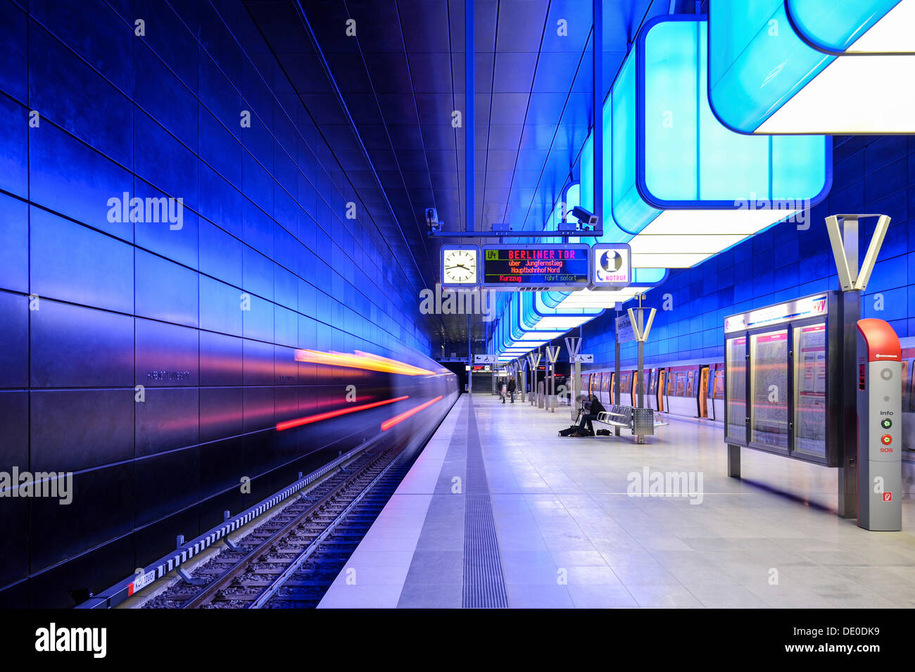 Light installation in the subway station "HafenCity University" of the ...