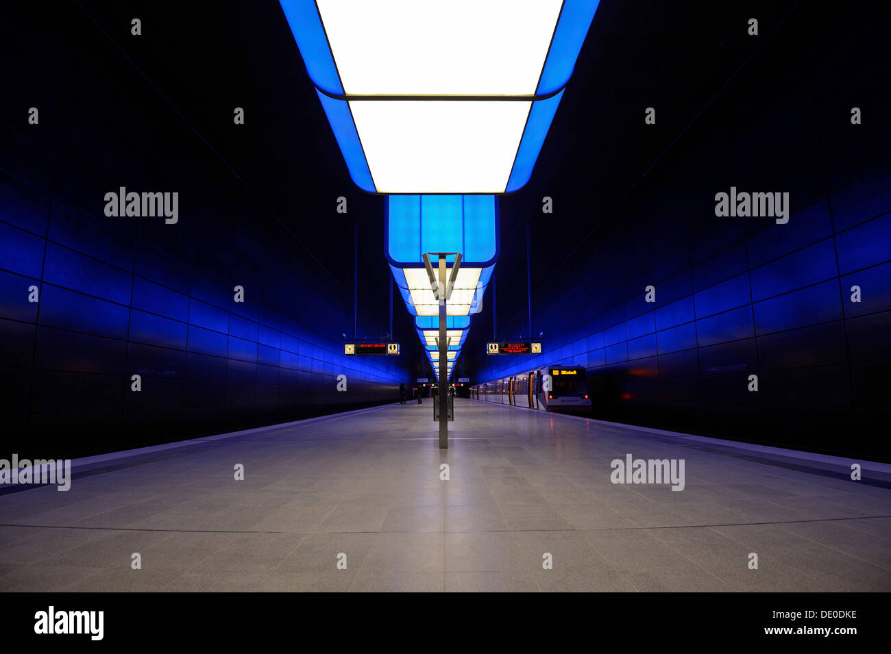 Light installation in the subway station "HafenCity University" of the ...