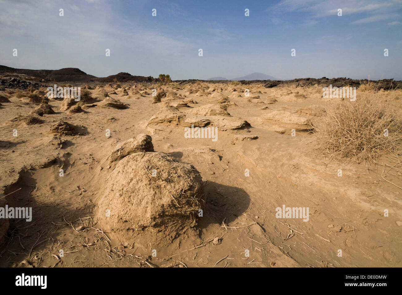 Landscape shaped by flood basalts at Afdera Stock Photo - Alamy