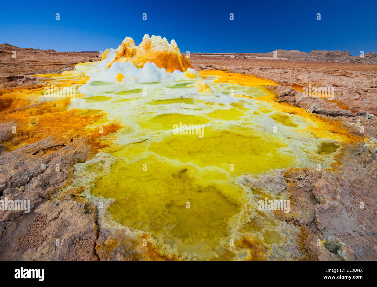 Landscape shaped by hydro-thermal activity at the Dallol volcano Stock ...