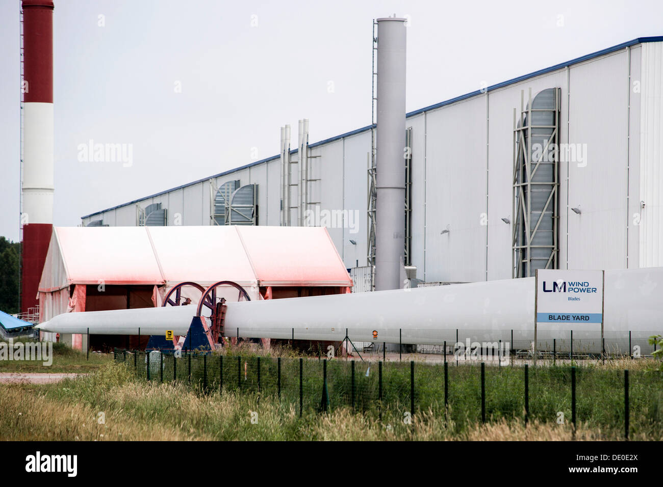 Blade Yard, storage for rotor blades of wind turbines, of the Danish ...