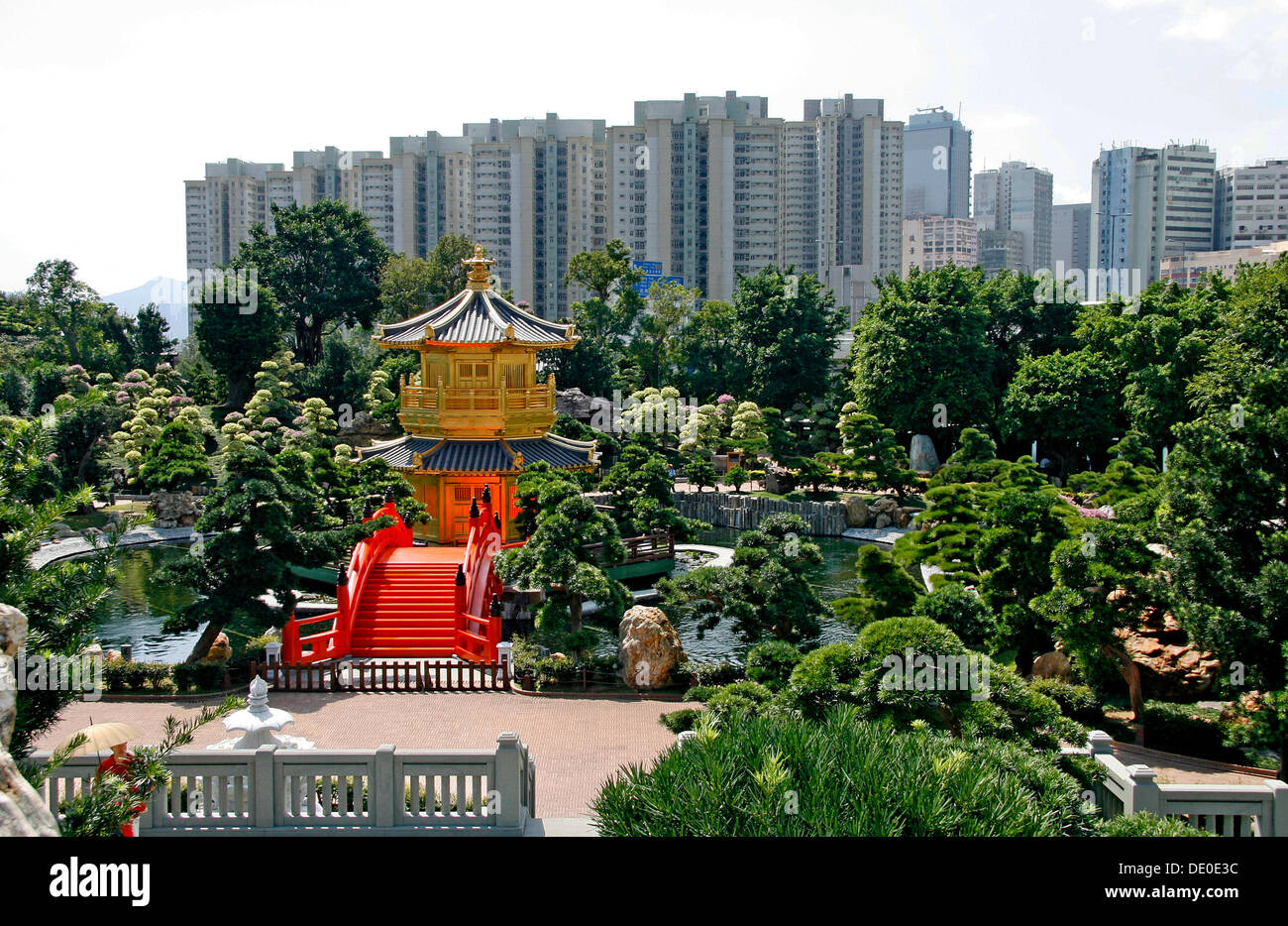 Chi Lin Nunnery and Chi lin Botanical Garden, pagodas, skyscrapers at ...