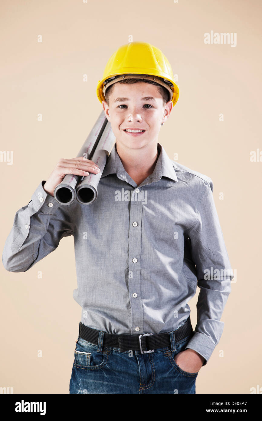 Boy dressed as a craftsman or workman Stock Photo - Alamy
