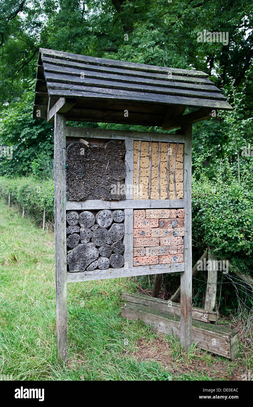 Insect hotel made up of 4 different materials Stock Photo - Alamy