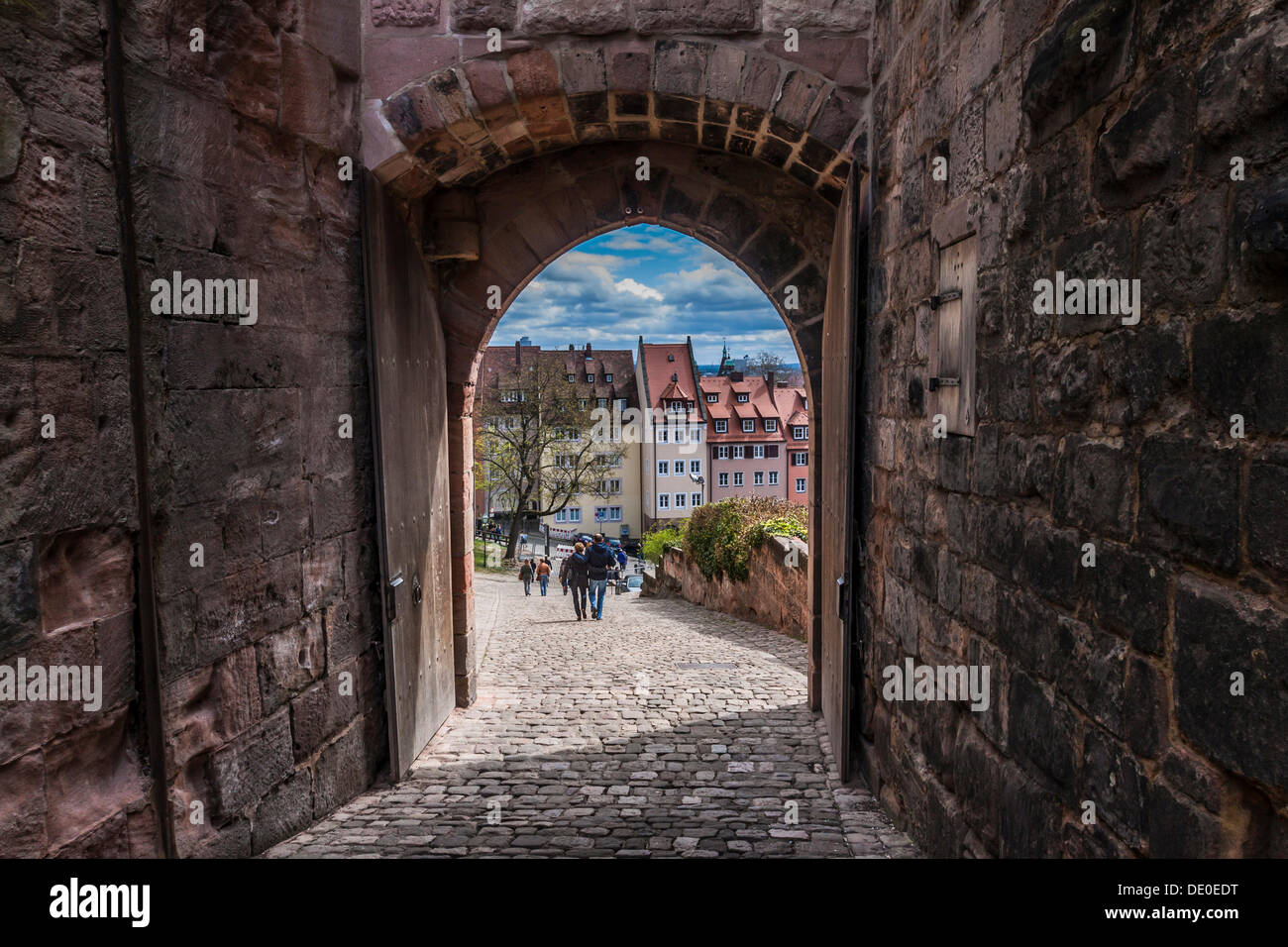 Main gate, Imperial Castle, Nuremberg, Middle Franconia, Bavaria Stock ...