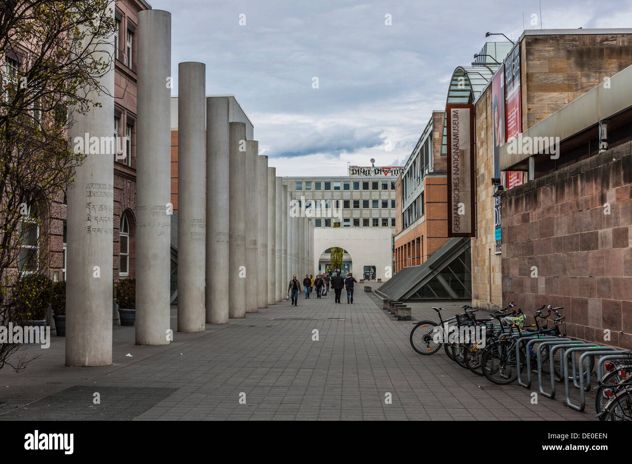 Way of Human Rights, 27 round pillars made of white concrete each ...