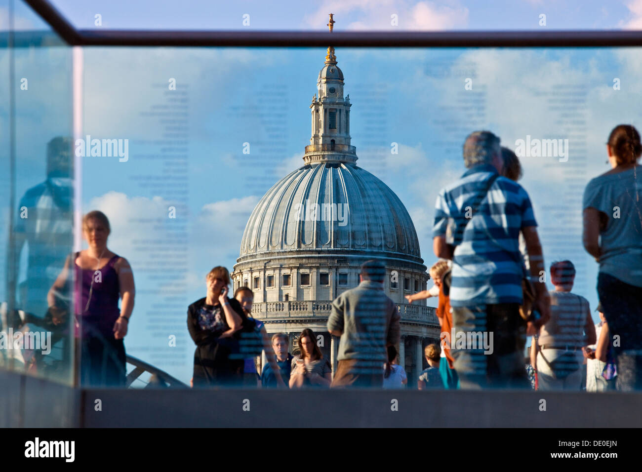People Crossing The Millennium Bridge, London, England Stock Photo - Alamy