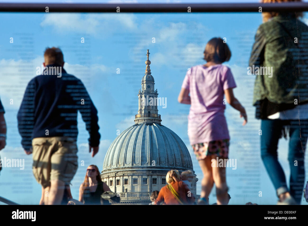 People Crossing The Millennium Bridge, London, England Stock Photo - Alamy