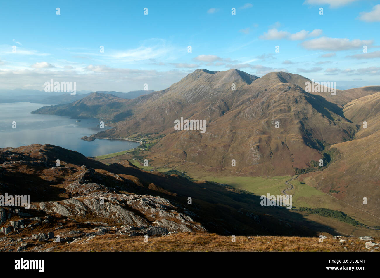 Glen Arnisdale and Beinn Sgritheall from the ridge of Druim Fada, near ...