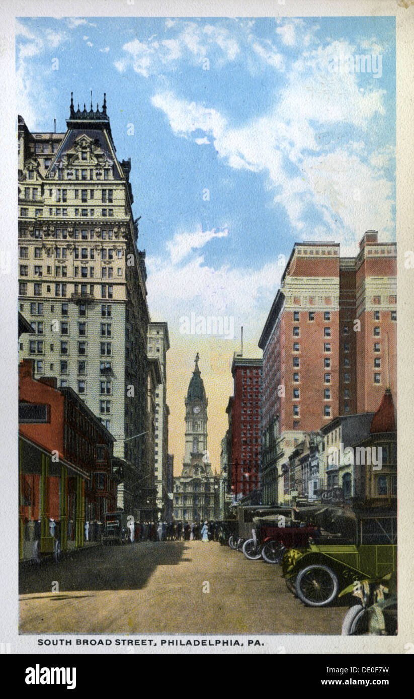 South Broad Street, Philadelphia, Pennsylvania, USA, 1914. Artist ...