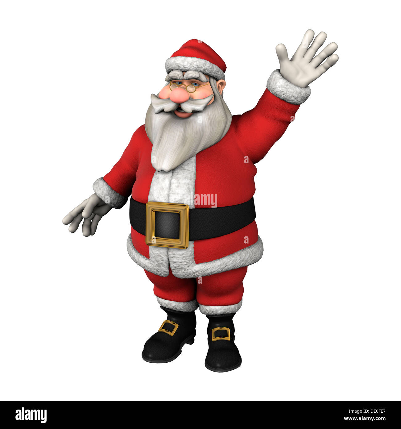 3D digital render of a Santa smiling and waving isolated on white ...