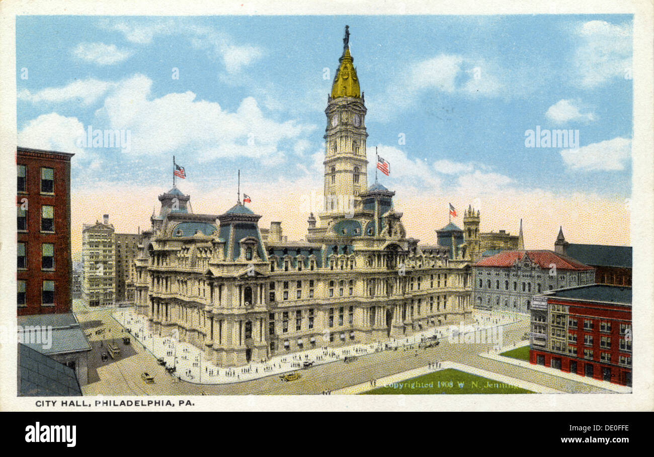 City Hall, Philadelphia, Pennsylvania, USA, 1914. Artist: Unknown Stock ...