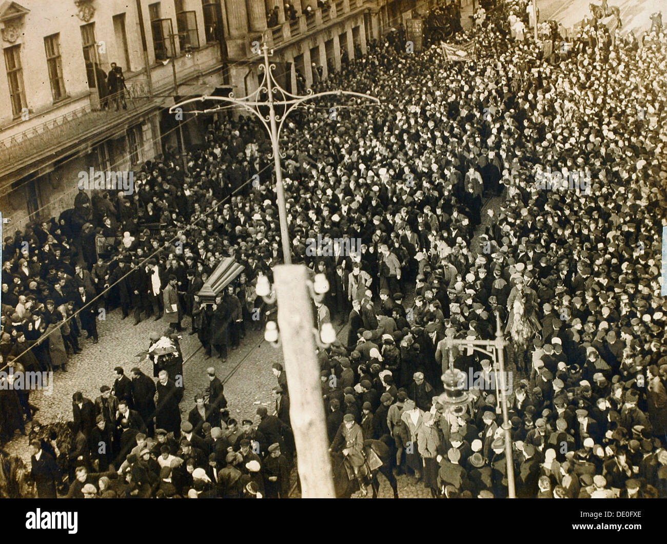 Funeral procession of the poet Valery Bryusov, Moscow, USSR, 12 October ...