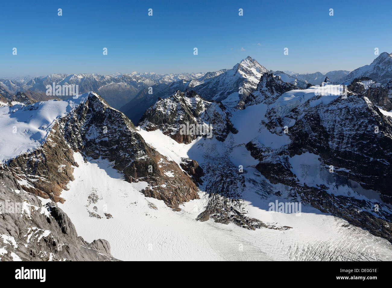 View from Titlis Mountain towards the Central Swiss Alps, Obwalden ...