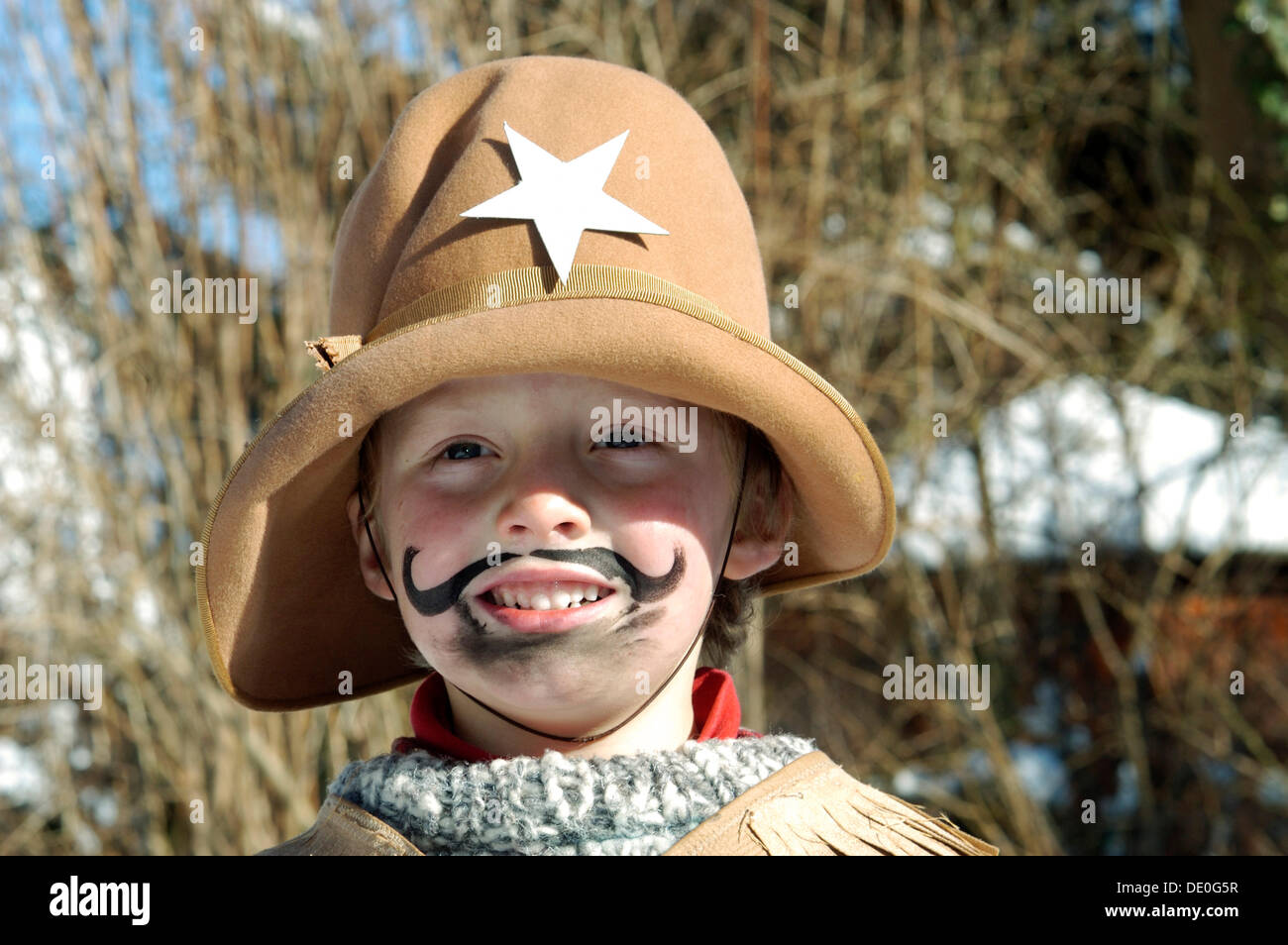 Boys, 5, dressed as a cowboy for Carnival Stock Photo - Alamy