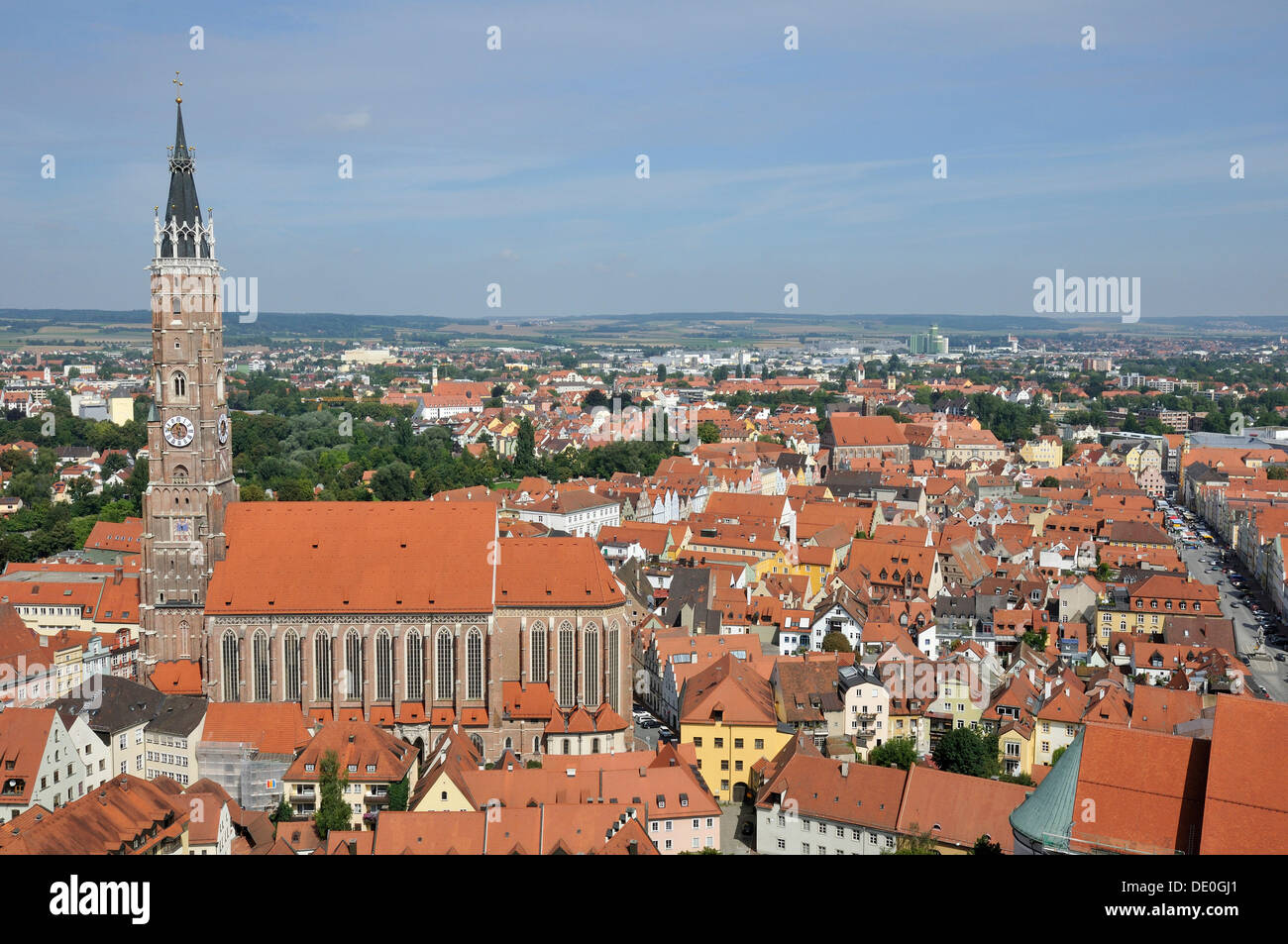 Cityscape with St. Martin's Church, Landshut, Lower Bavaria, Bavaria ...