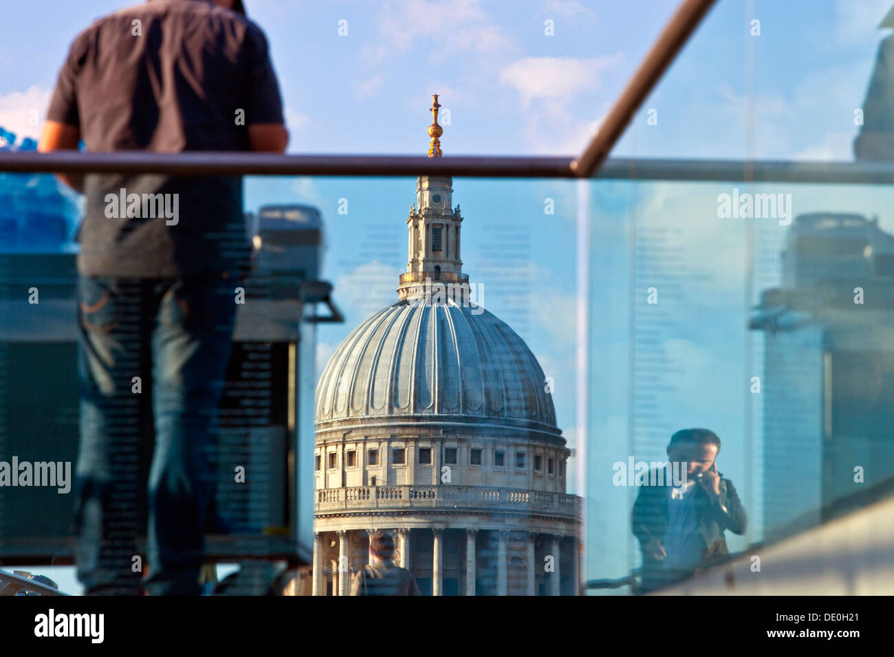People Crossing The Millennium Bridge, London, England Stock Photo - Alamy