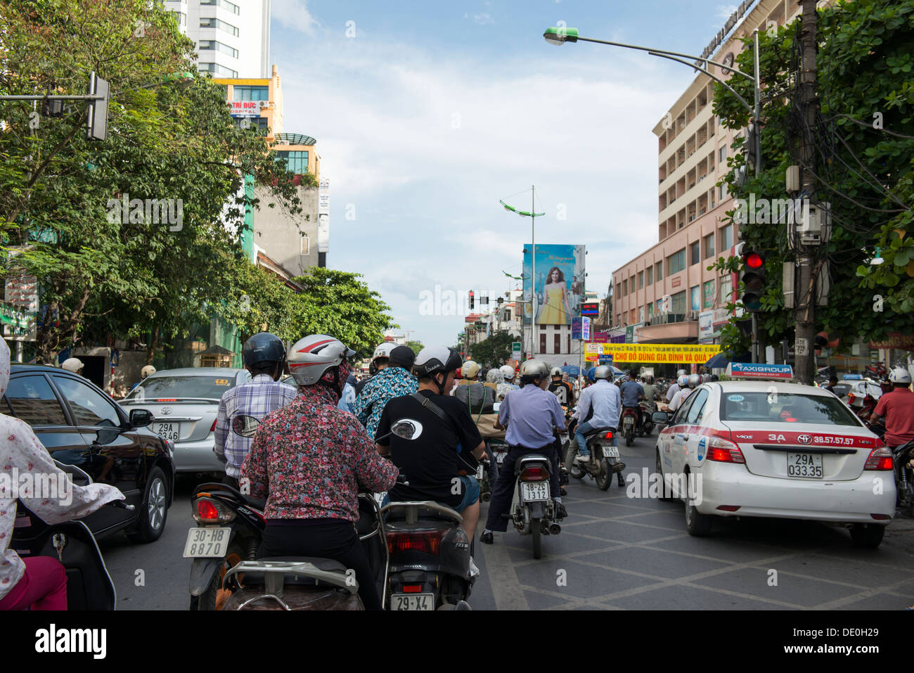 Traffic jam in Hanoi downtown, Hanoi Vietnam Stock Photo - Alamy