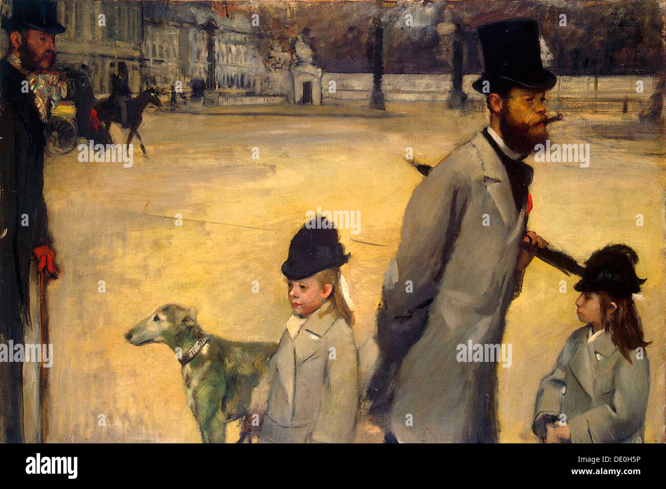 Viscount Lepic And His Daughters Crossing The Place De La Count Lepic