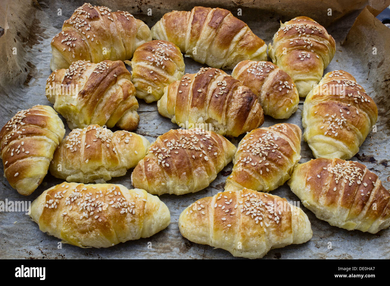 croissant rolls with sesame Stock Photo - Alamy