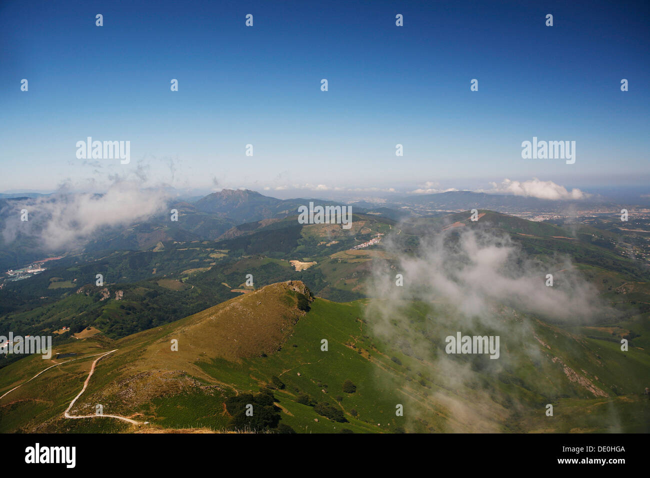 Landscape at La Rhune Mountain, 905m, Basque Country, Pyrenees ...