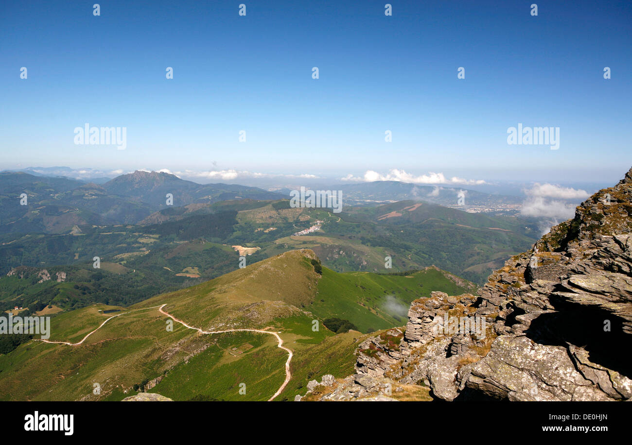 Landscape at La Rhune Mountain, 905m, Basque Country, Pyrenees ...