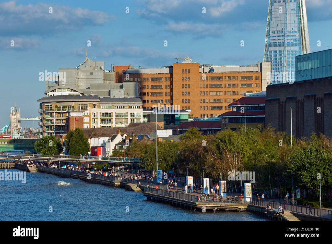 Thames Path and Riverside Buildings, London, England Stock Photo - Alamy