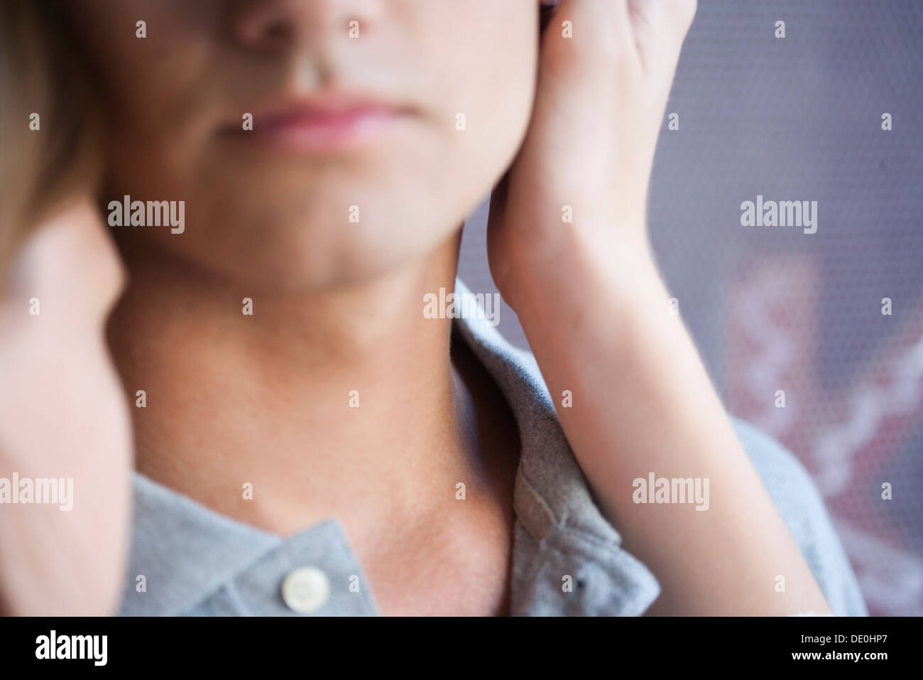 Woman caressing man's face, cropped Stock Photo - Alamy