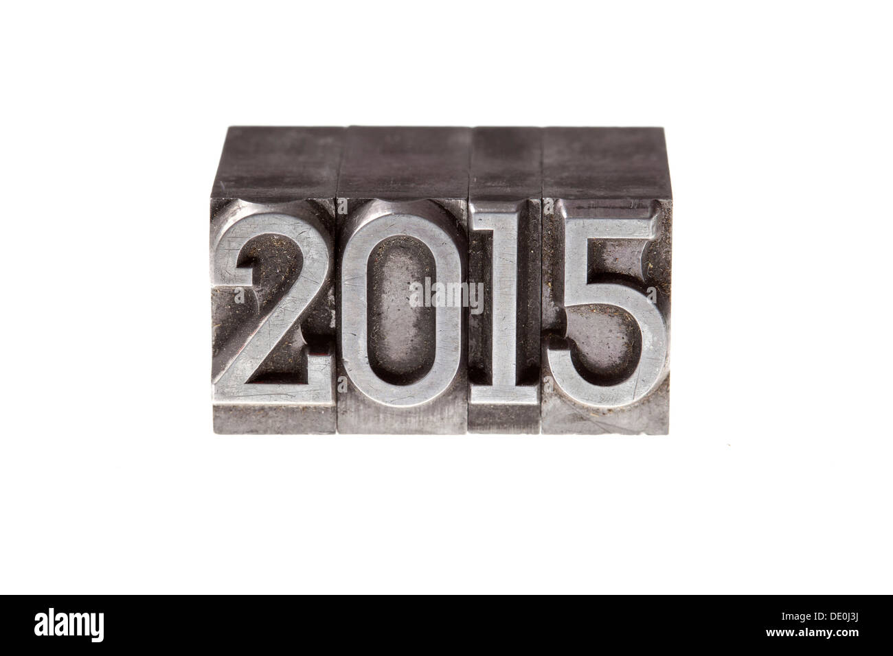 Old lead letters forming the number 2015 Stock Photo - Alamy