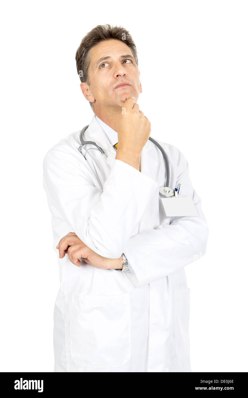 Doctor isolated against a white background Stock Photo - Alamy
