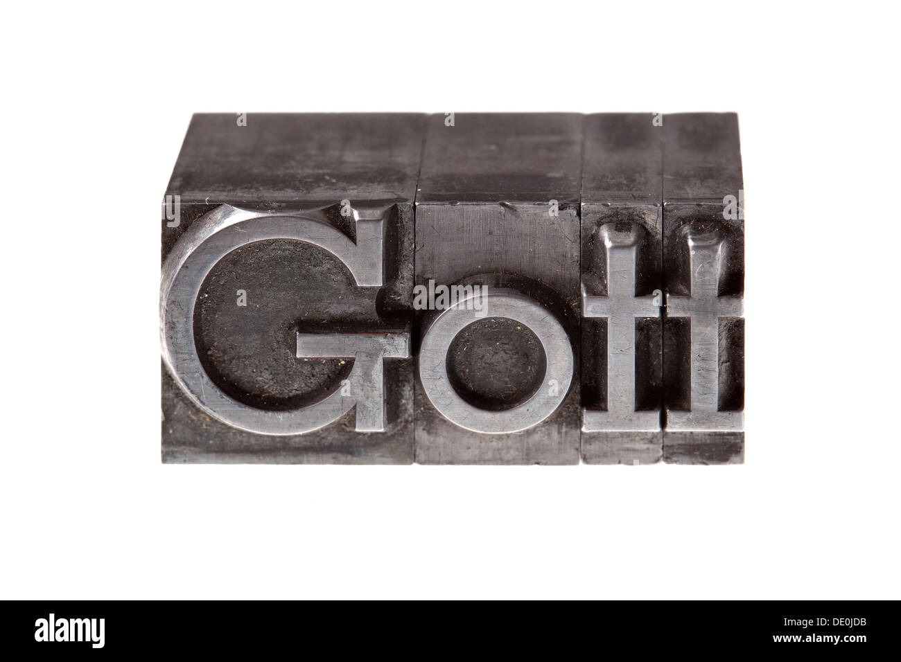 Old lead letters forming the word "Gott", German for God Stock Photo ...
