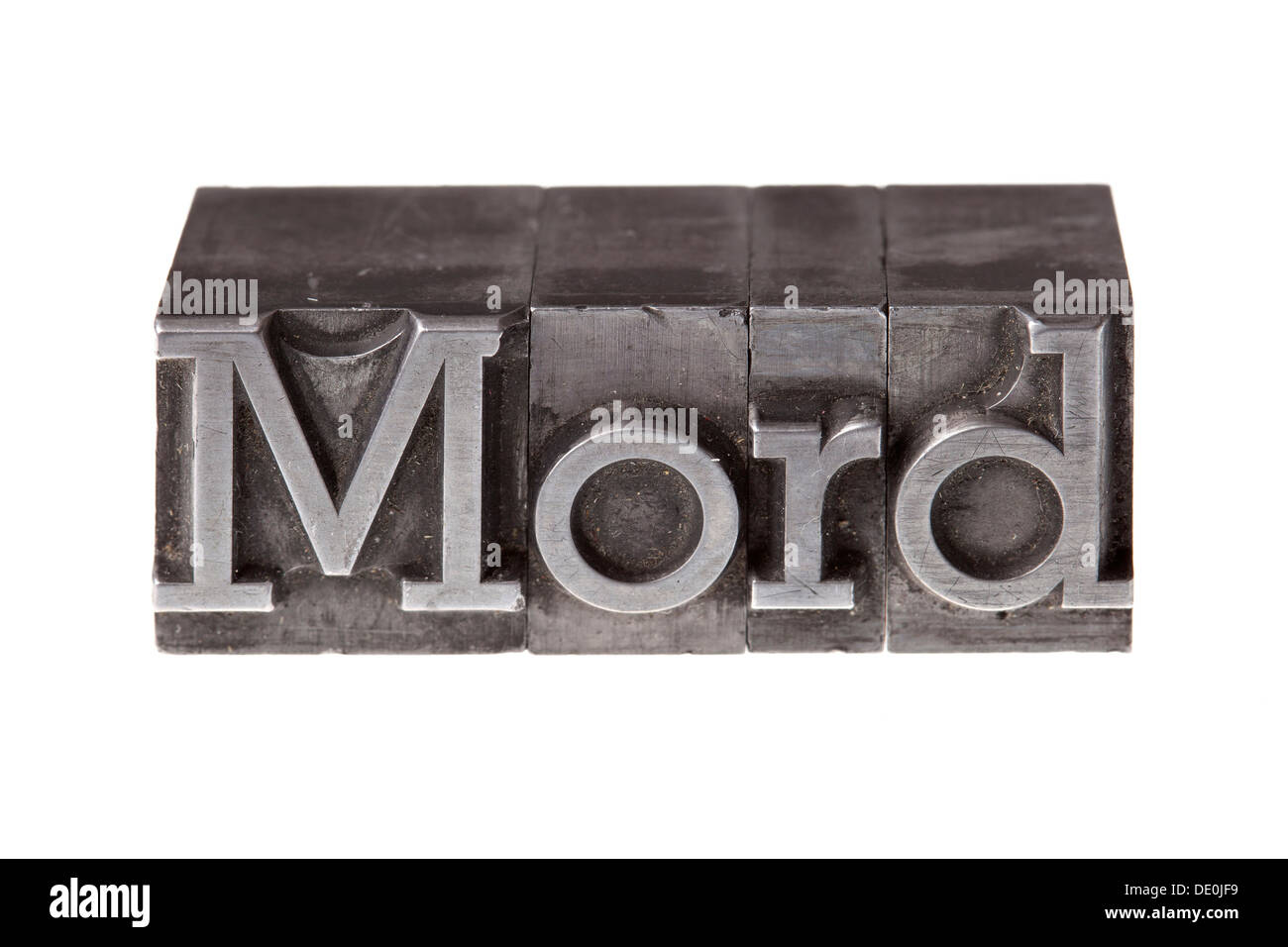 Old lead letters forming the word "Mord", German for murder Stock Photo ...