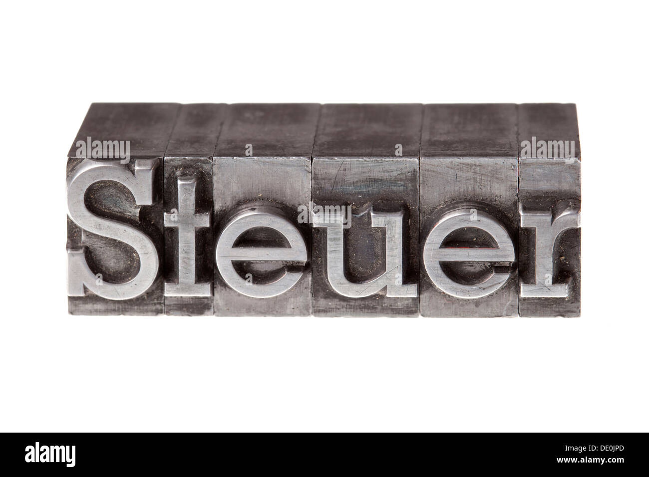 Old lead letters forming the word "Steuer", German for tax Stock Photo ...