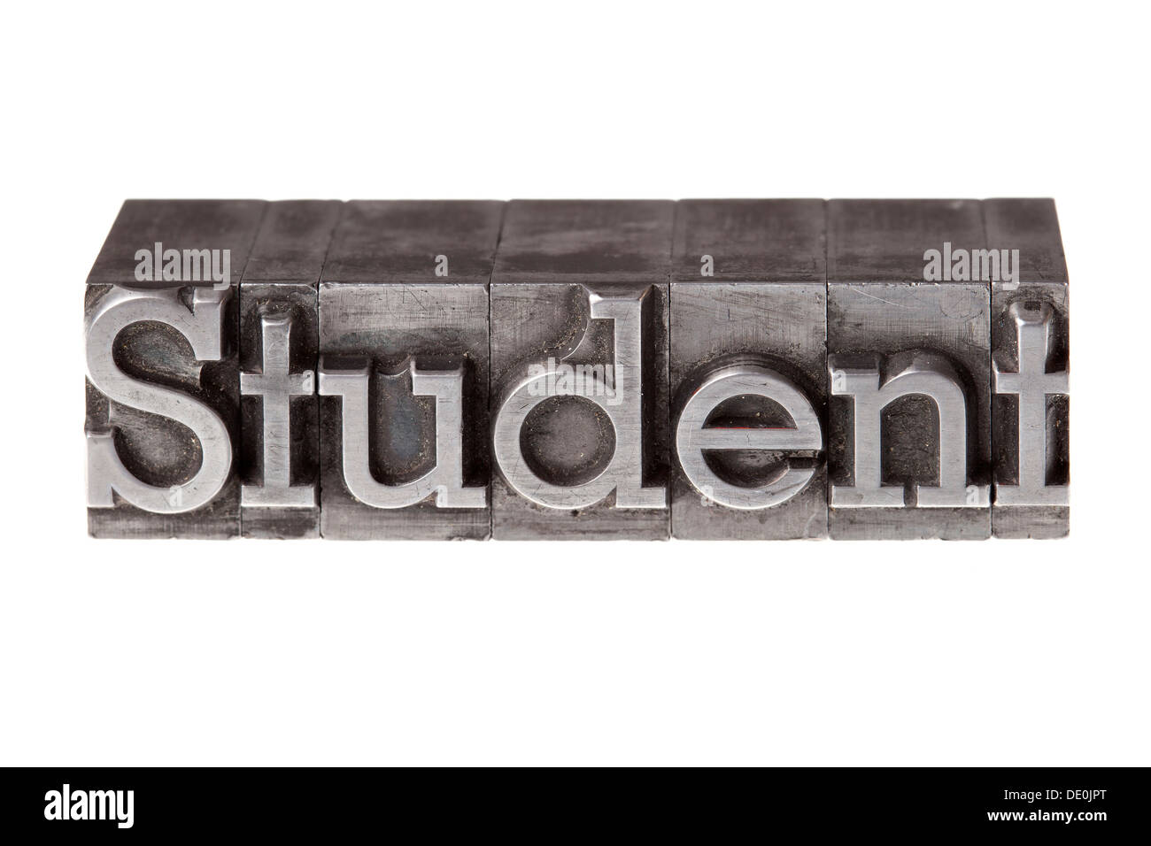 Old lead letters forming the word "Student Stock Photo - Alamy