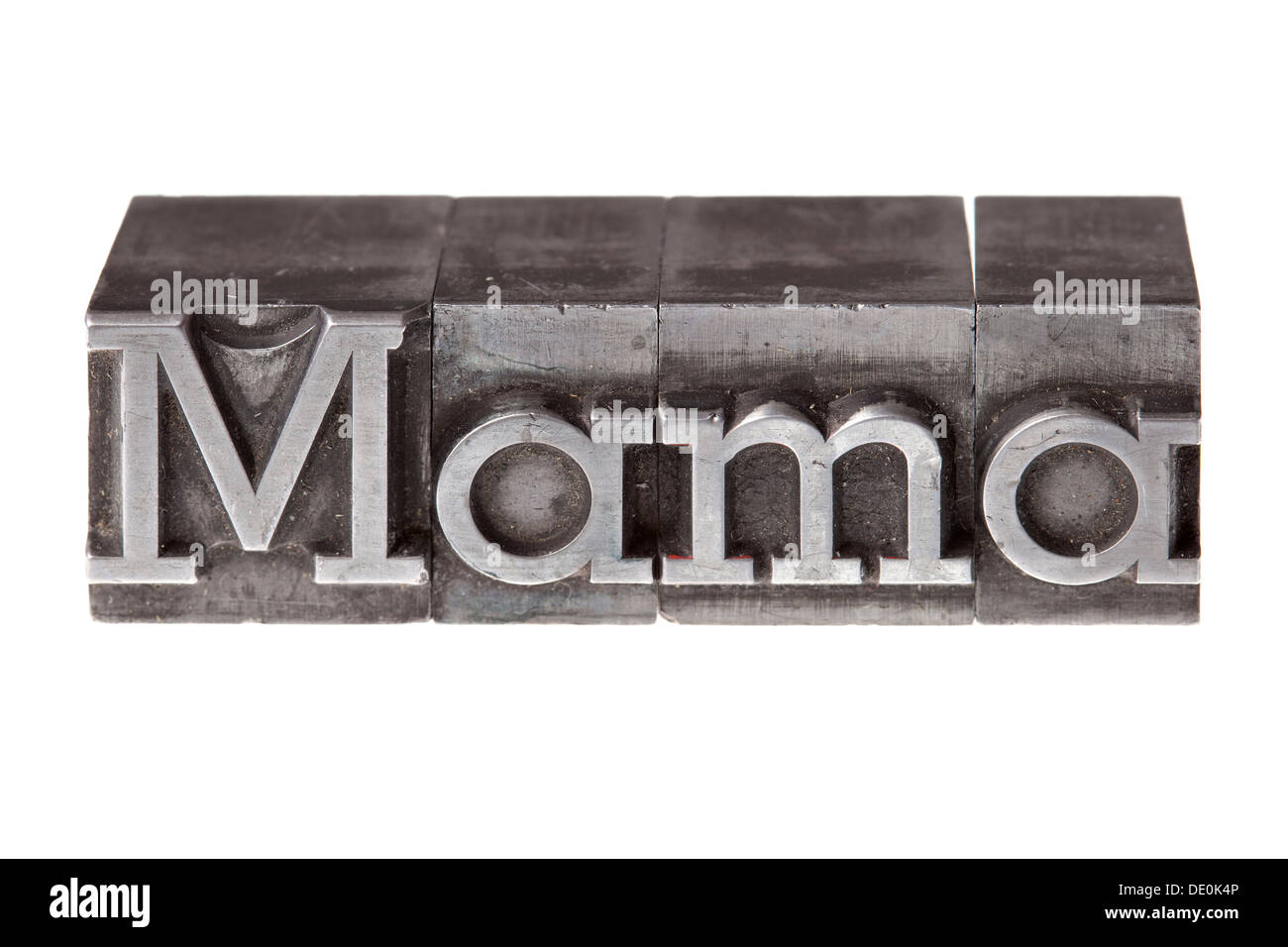 Old lead letters forming the word "Mama Stock Photo - Alamy