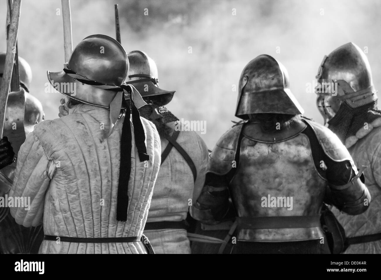 Medieval day soldiers in armour Stock Photo - Alamy